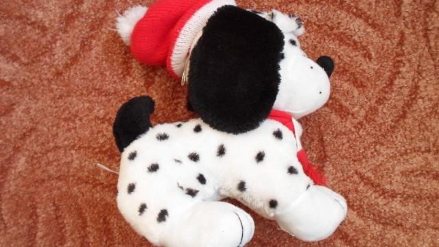 Bílý plyšový pes dalmatín, 129 Kč - bazar, prodej - eMimino.cz