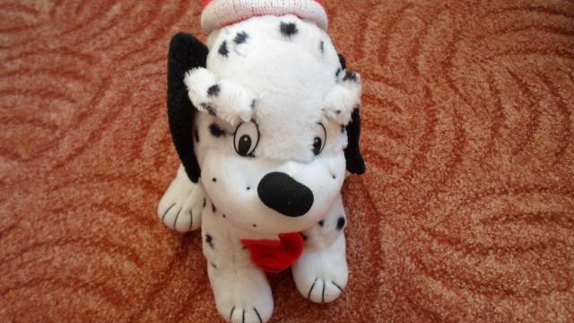 Bílý plyšový pes dalmatín, 129 Kč - bazar, prodej - eMimino.cz