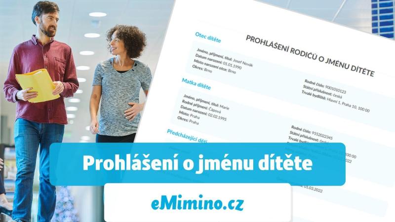 Prohlášení o jménu dítěte - eMimino.cz